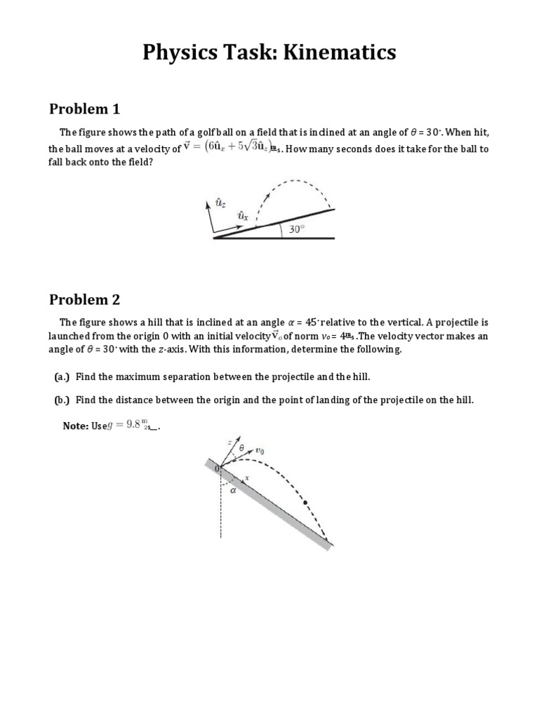 Physics Task: Kinematics: Problem 1 | PDF