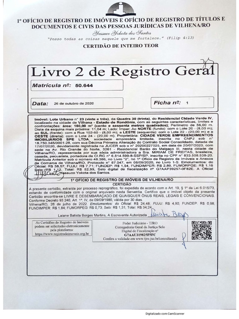 Certidão de Inteiro Teor | PDF