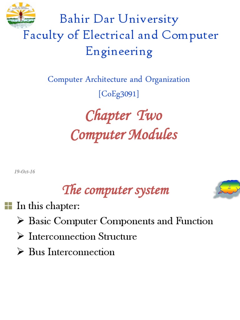 Bahir Dar University Computer Architecture Chapter on Computer Modules | PDF | Input/Output ...