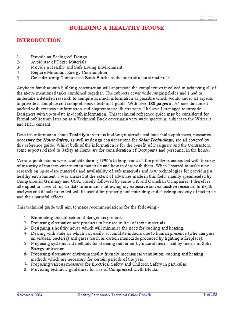 Building A Healthy House | PDF | Formaldehyde | Paint