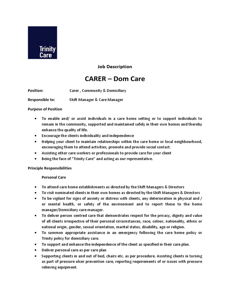 Dom Care Info | PDF | Hygiene | Social Work