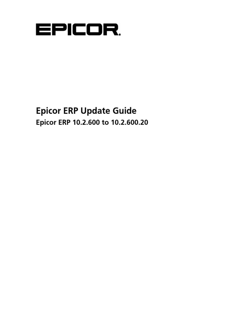 Epicor ERP Update Guide | PDF | Enterprise Resource Planning ...