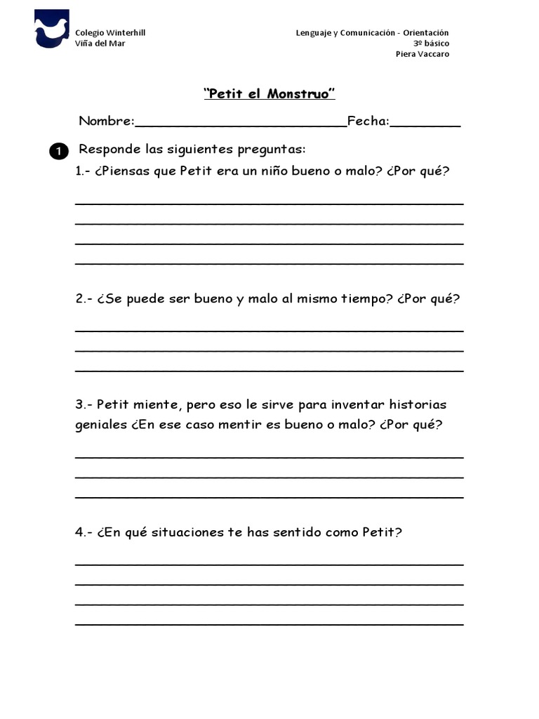 Actividades de Cuentos con Petit Monstruo | PDF | Ciencias sociales ...