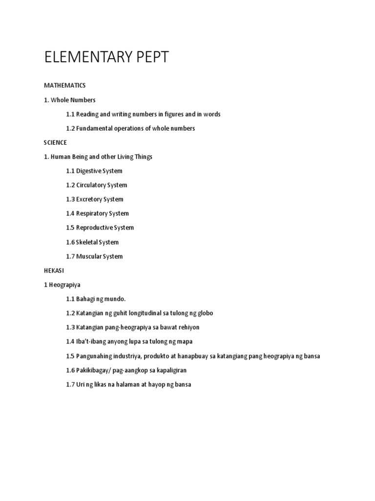 Elementary Pept | PDF