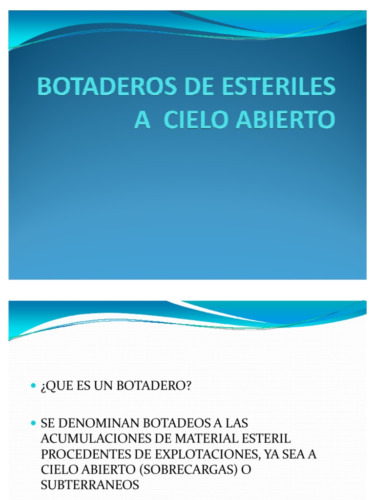 Tipos de Botaderos Mineros y Pruebas | PDF | Minería de superficie ...