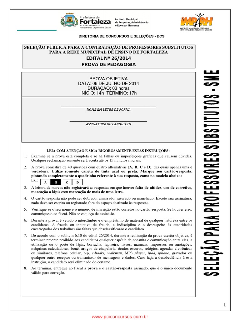 provas passadas pedagogia geral | PDF | Educação Especial | Sociologia