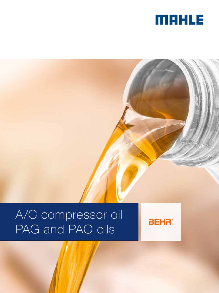 A/C Compressor Oils: PAG vs PAO | PDF | Chemistry | Materials