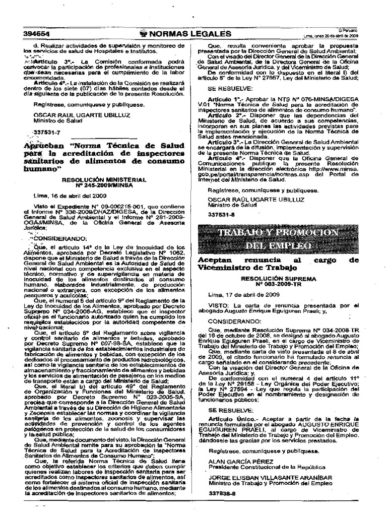 Rm-245-2009-Minsa | PDF