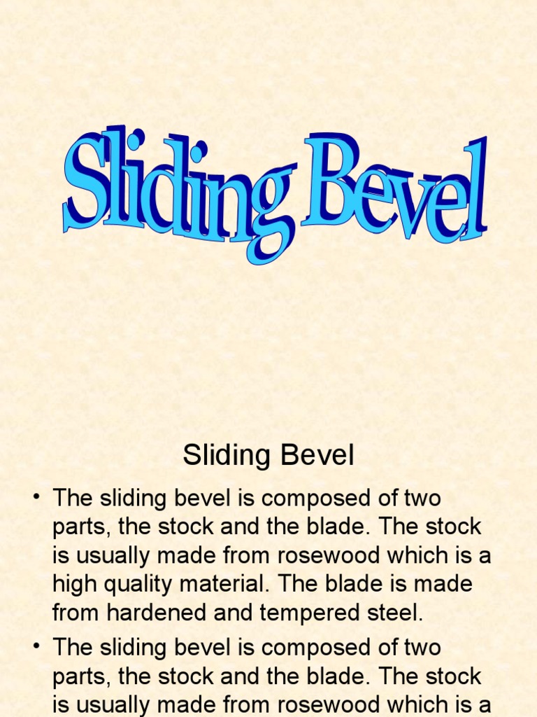 How to Use a Sliding Bevel Tool | PDF