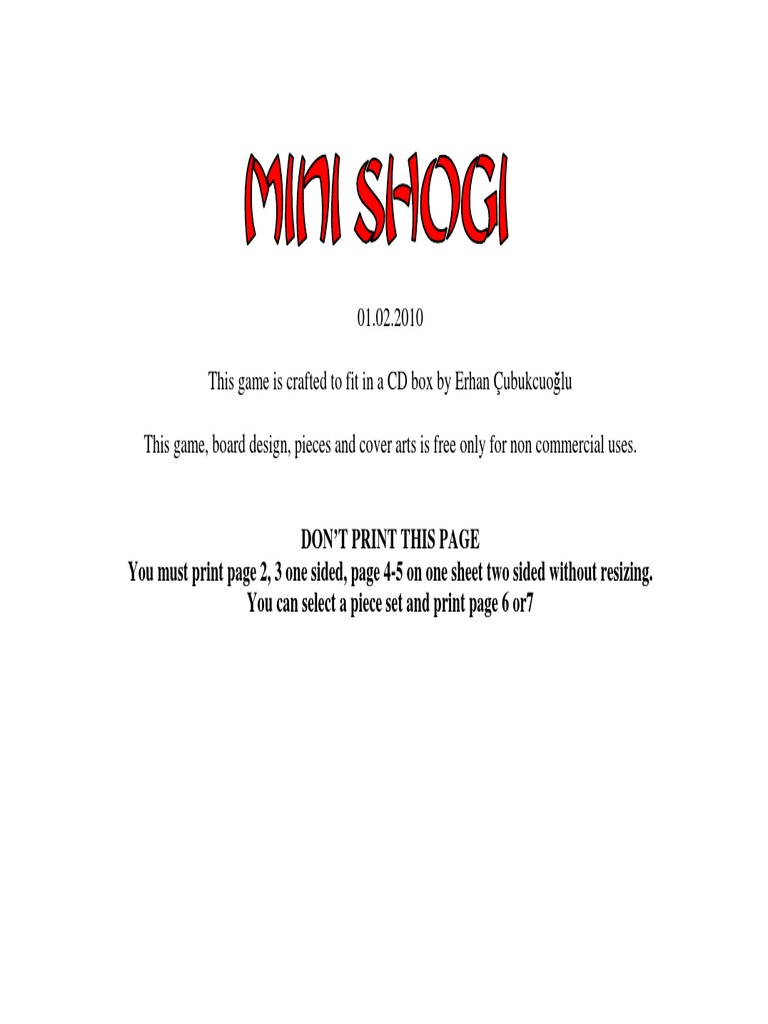Mini Shogi | PDF | Board Games | Traditional Games