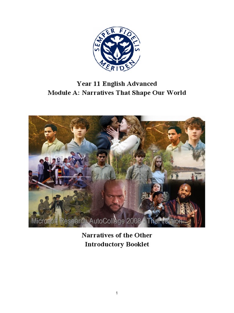 Year 11 English Advanced Module A: Narratives That Shape Our World ...
