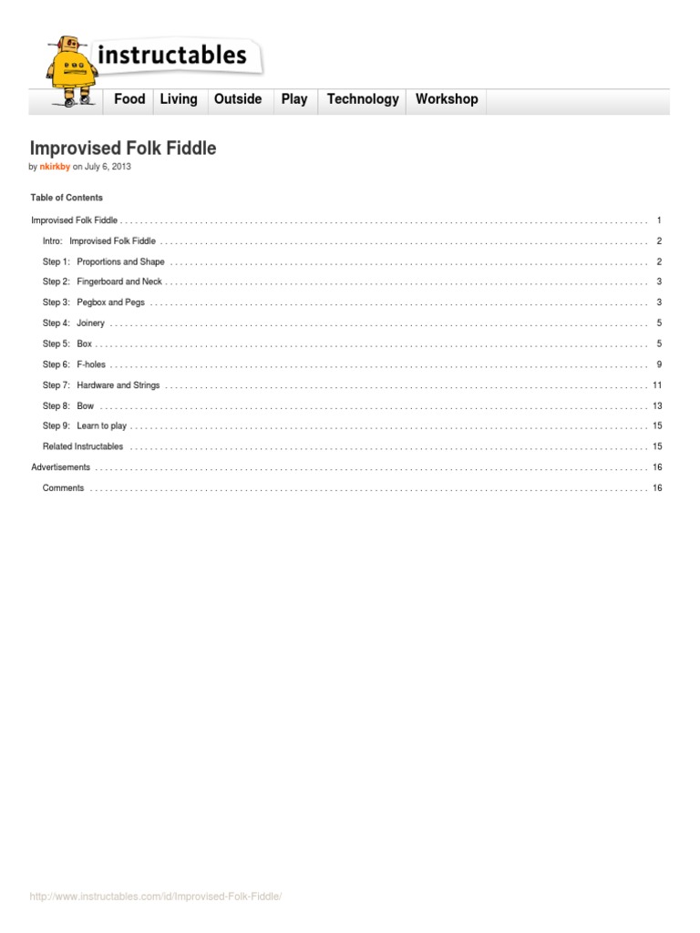 Improvised Folk Fiddle | Descargar gratis PDF | Violin | String Instruments