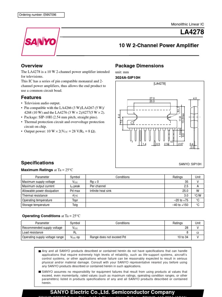 La 4278 | PDF | Capacitor | Resistor