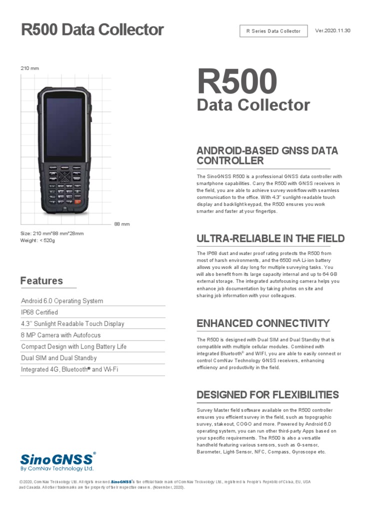R500 Data Collector: Android-Based Gnss Data Controller | PDF | Android ...