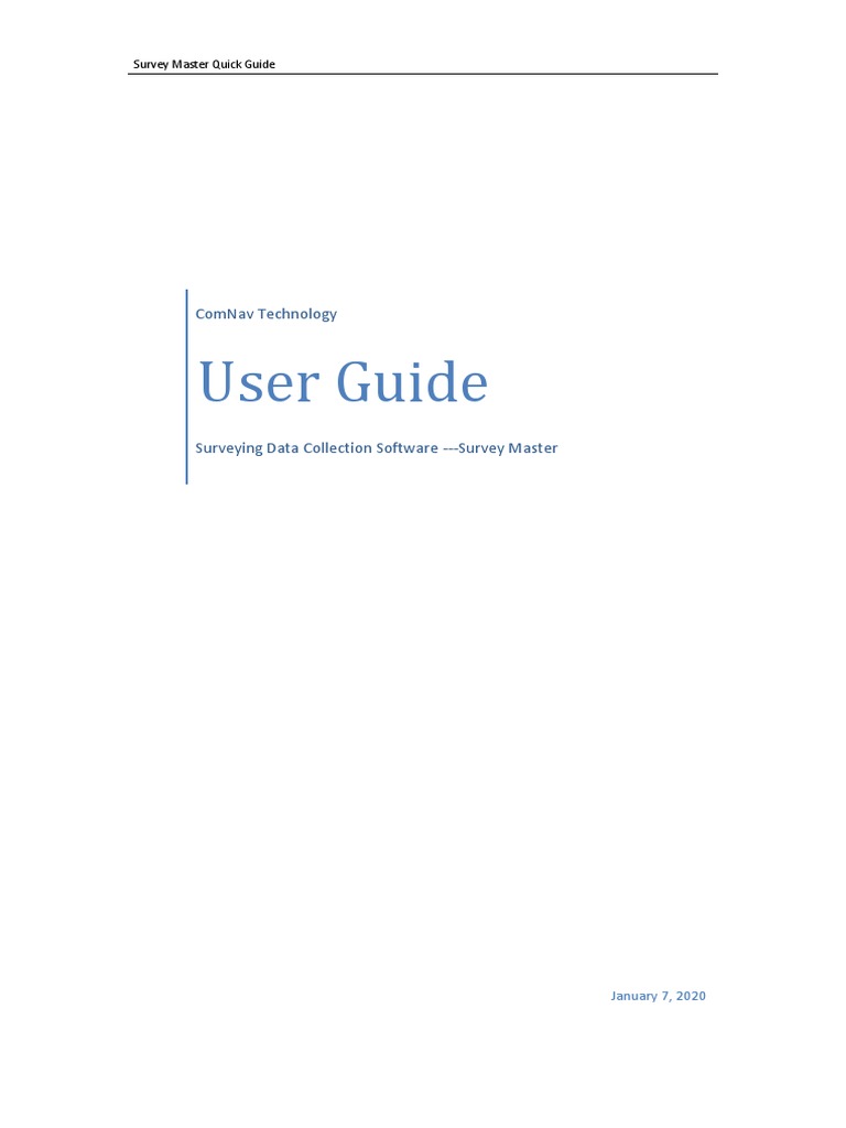 Survey Master User Guide v2.5.01578535106618 | PDF | Surveying ...