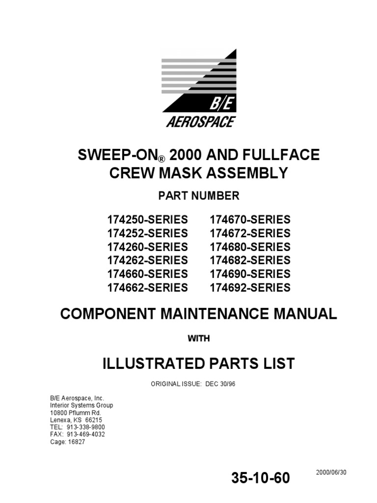 BE-Aerospace - 35!10!60 Crew Mask | PDF | Microphone | Valve