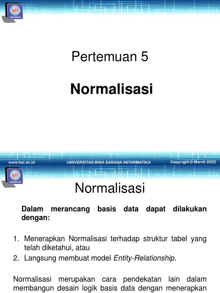 Pertemuan 5: Normalisasi | PDF