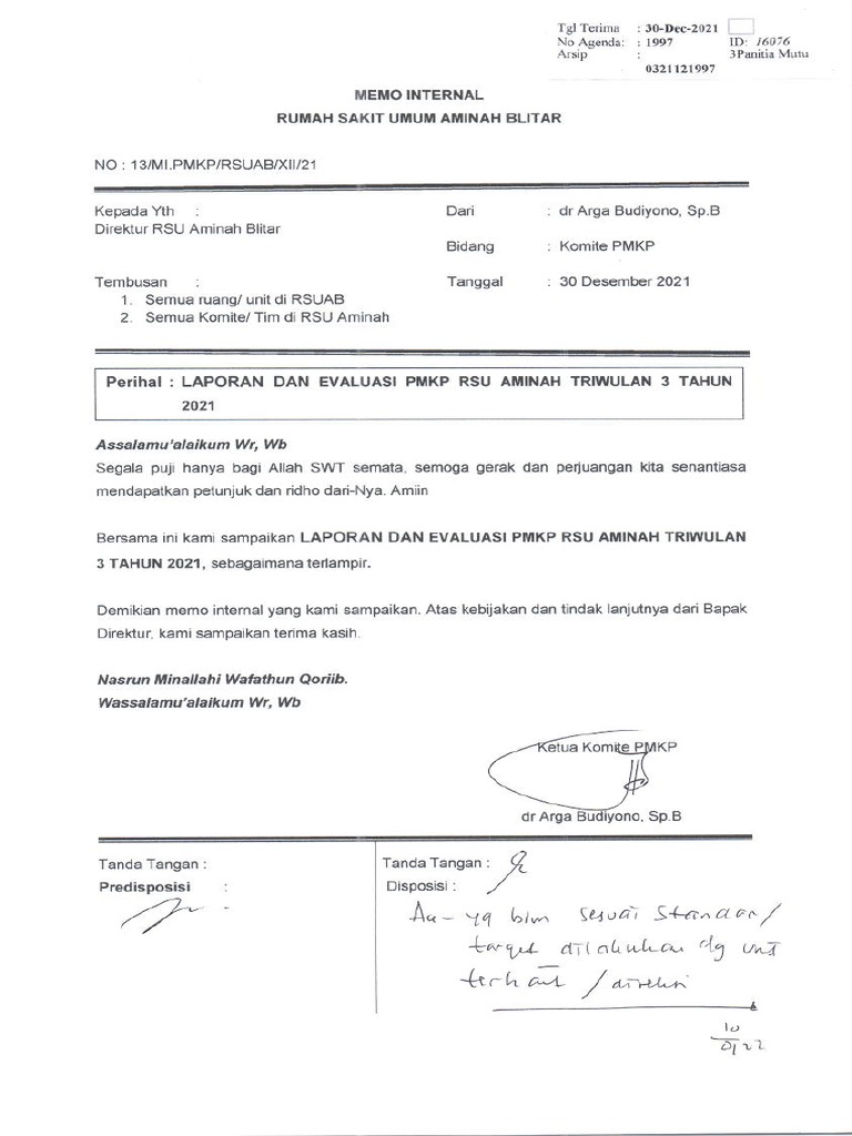 Contoh Dari RS Aminah Blitar | PDF