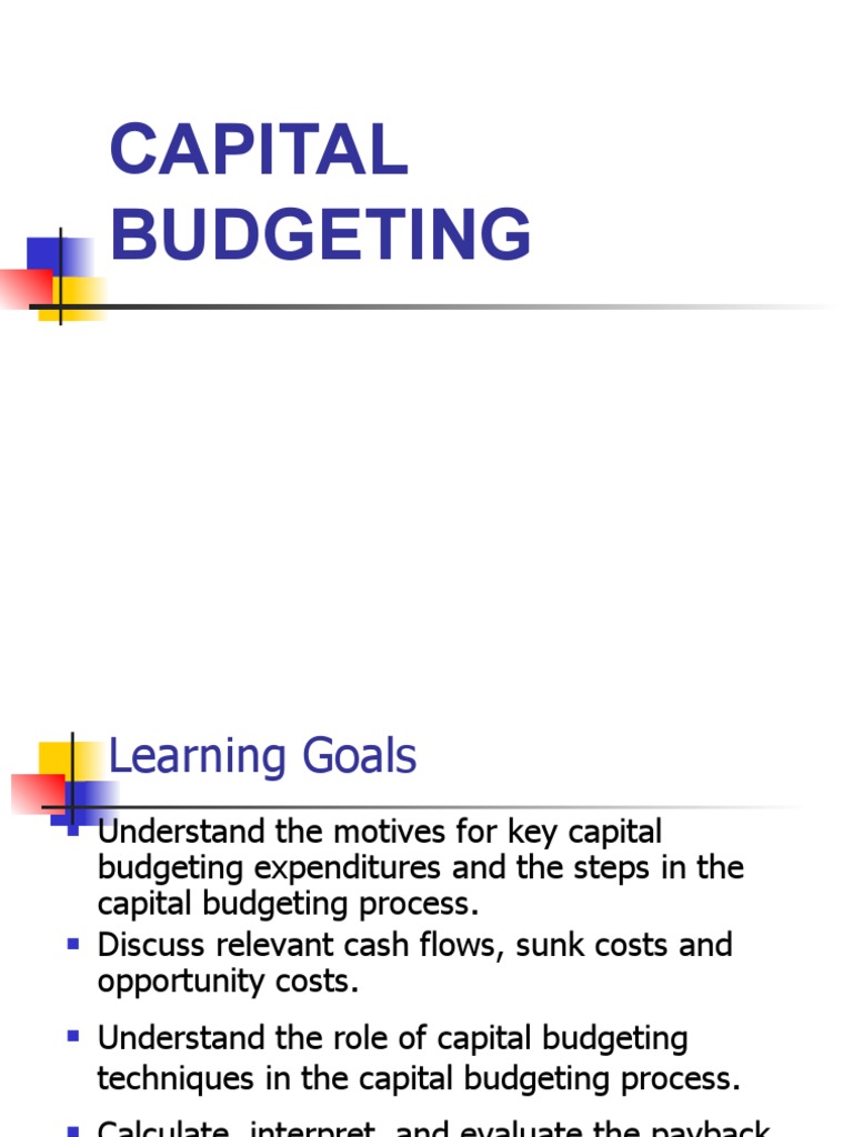Capital Budgeting Presentation Part 1 | PDF | Capital Budgeting | Net ...