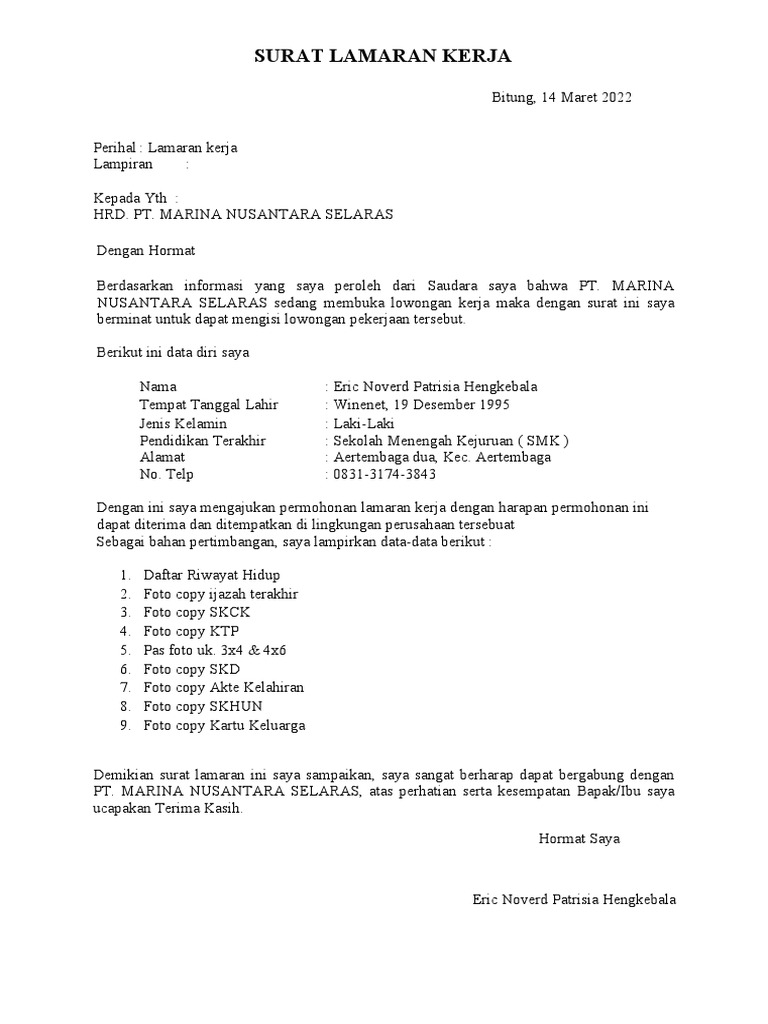 PT. Marina Nusantara Selaras | PDF