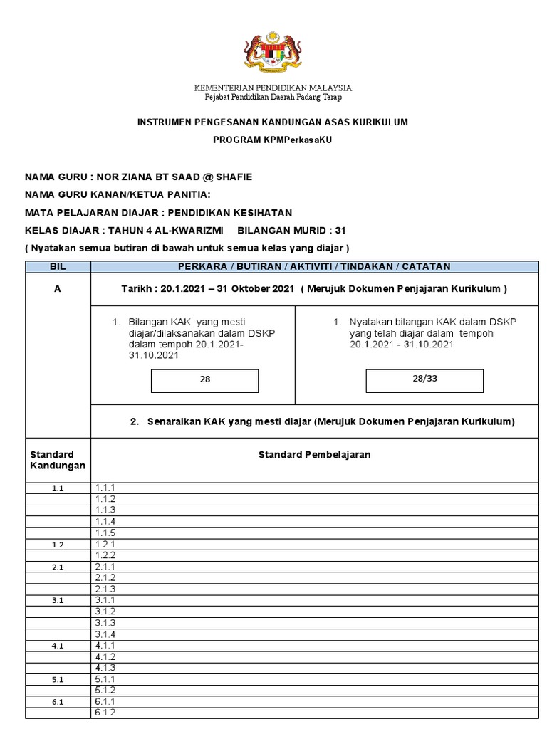 Borang Pengesanan Kak - Pk4 | PDF