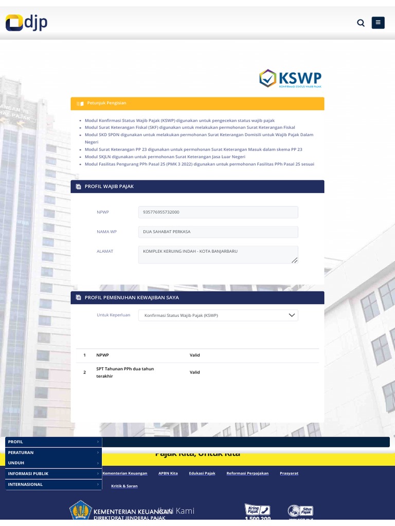 KSWP Direktorat Jenderal Pajakk | PDF