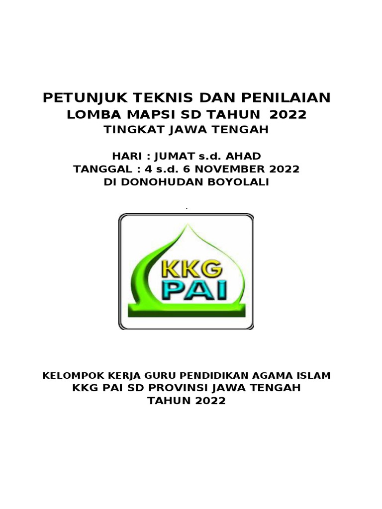 00.juknis Mapsi Th. 2022 Final | PDF