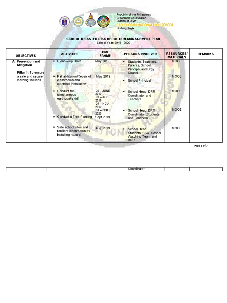 sdrrm-action-plan | PDF | Disaster Risk Reduction | Emergency Management