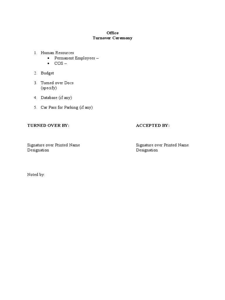 Turnover Ceremony | PDF