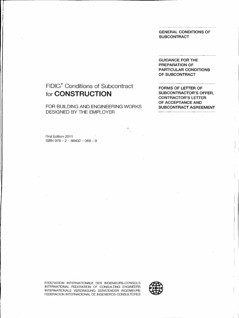FIDIC Condition of Sub-Contract 2011 | PDF