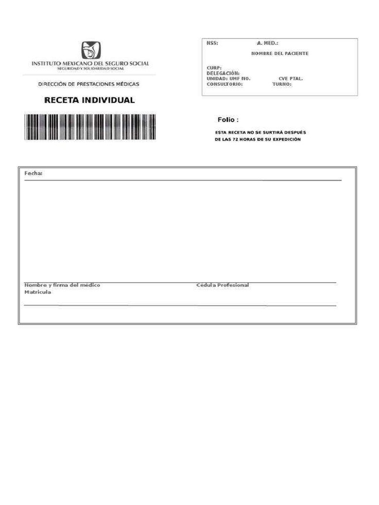 Receta Imss PDF | PDF
