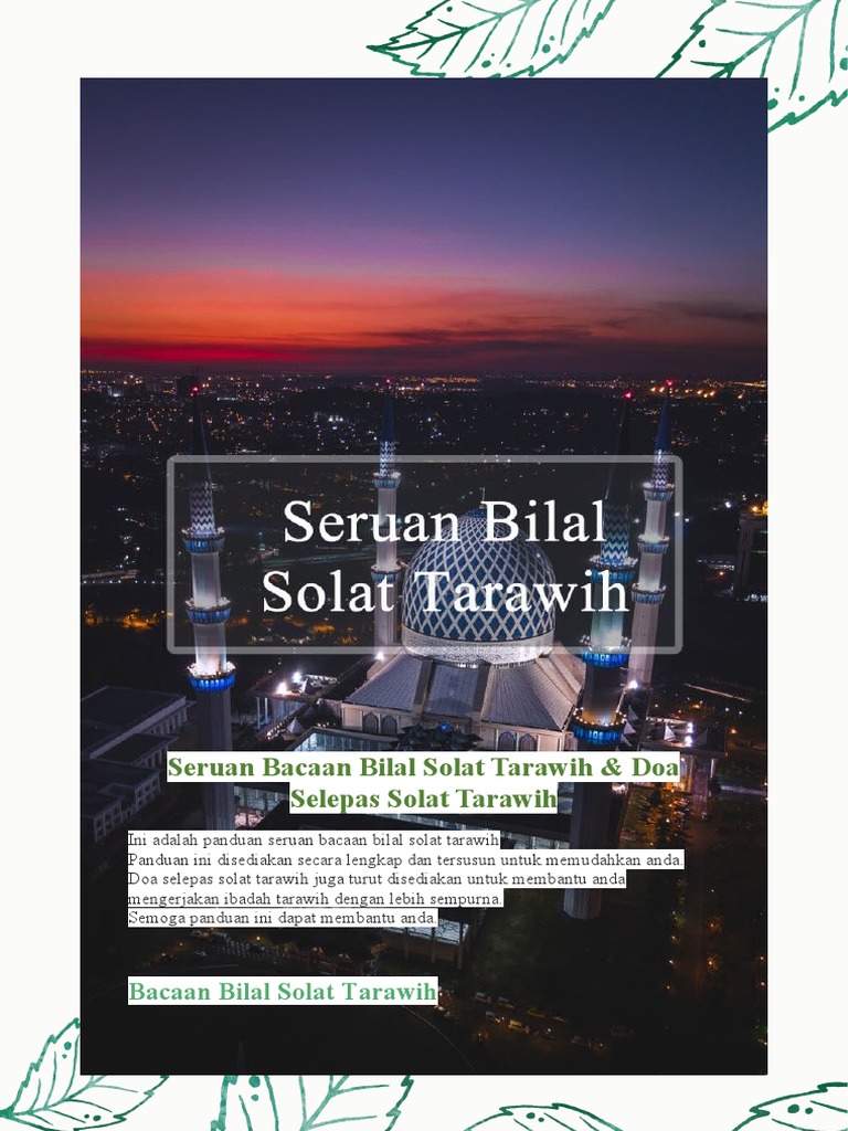 Bacaan Bilal Solat Terawih | PDF