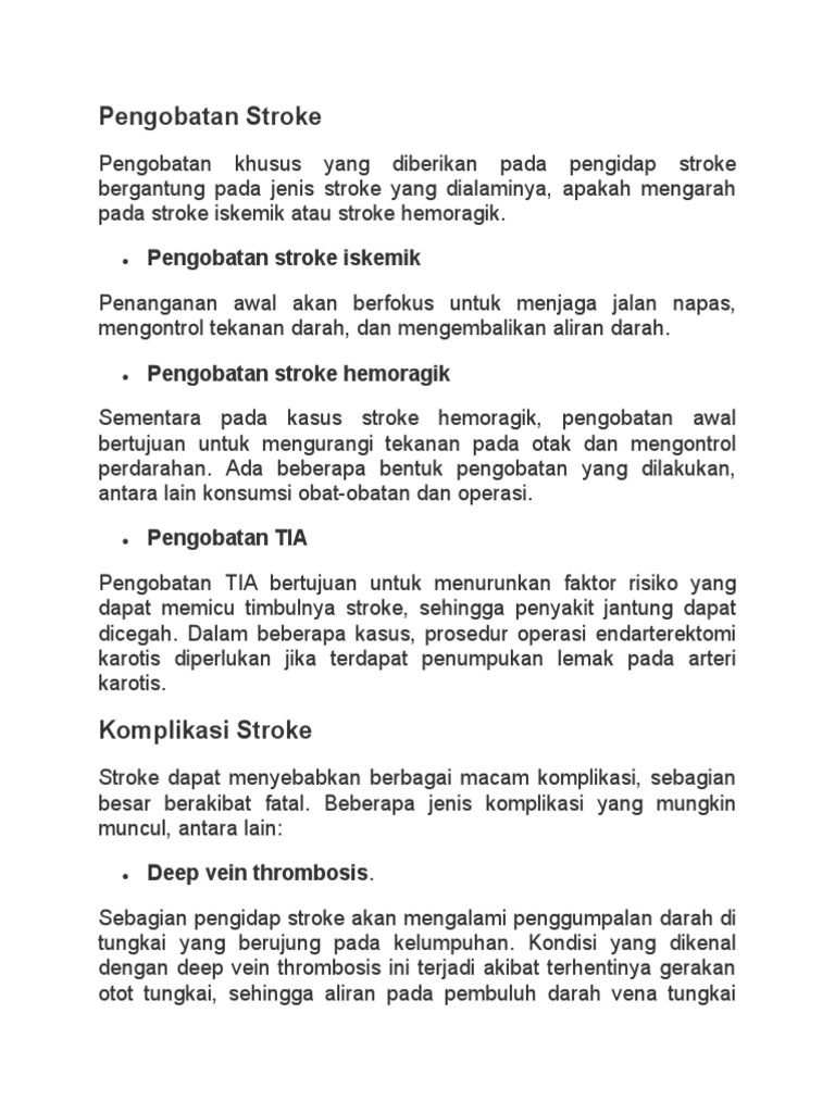 Pengobatan Stroke | PDF