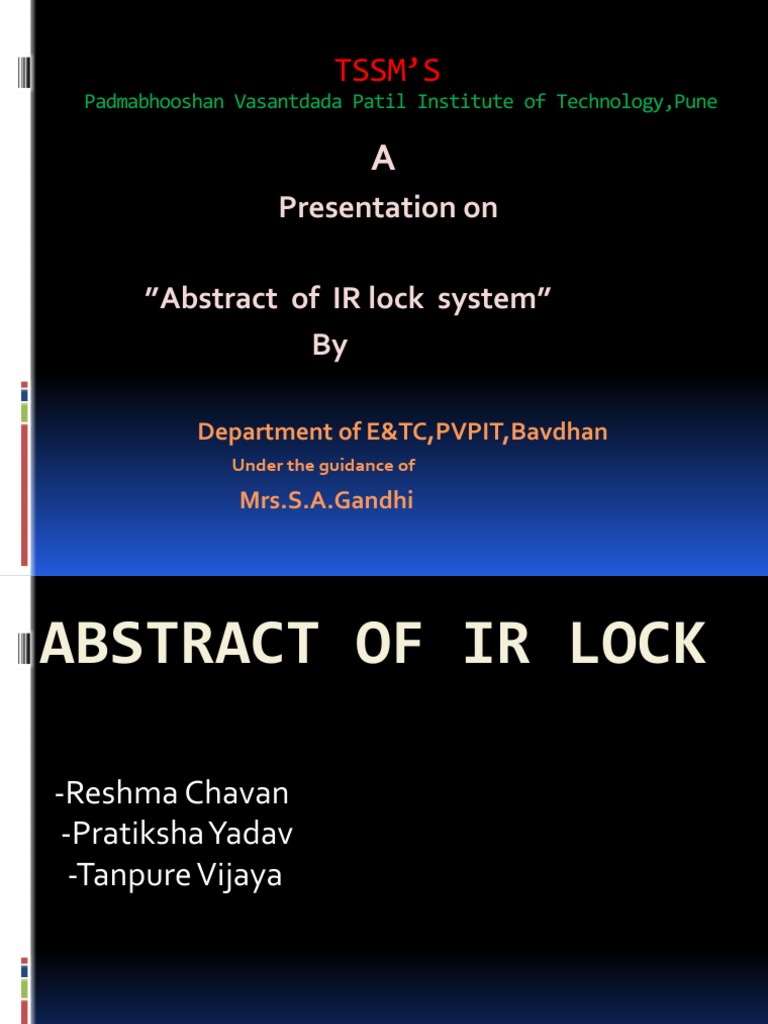 Abstract of Ir Lock | PDF