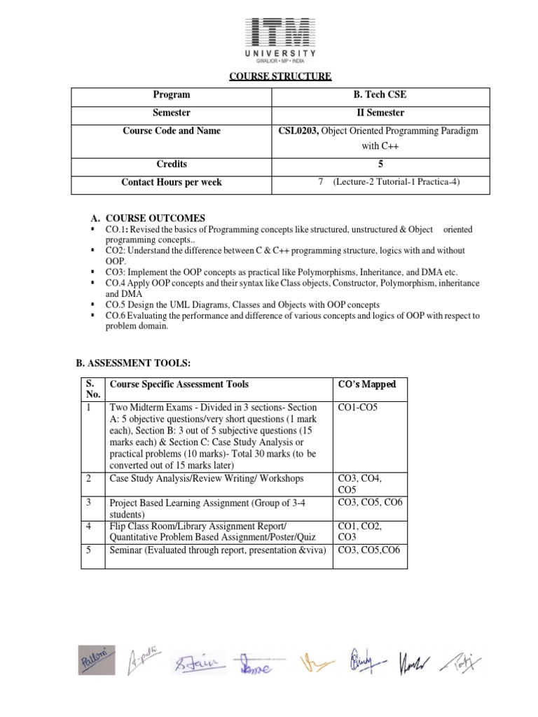 Csl0203 Oop Paradigm With C Pdf C Class Computer Programming 2692