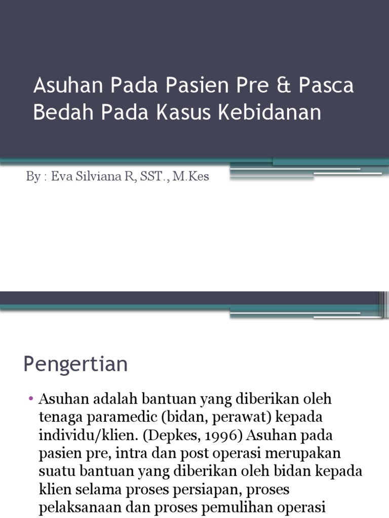 Asuhan Pada Pasien Pre & Pasca Bedah Pada | PDF | Sains & Matematika