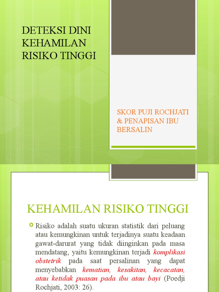 Deteksi Dini Kehamilan Risiko Tinggi | PDF