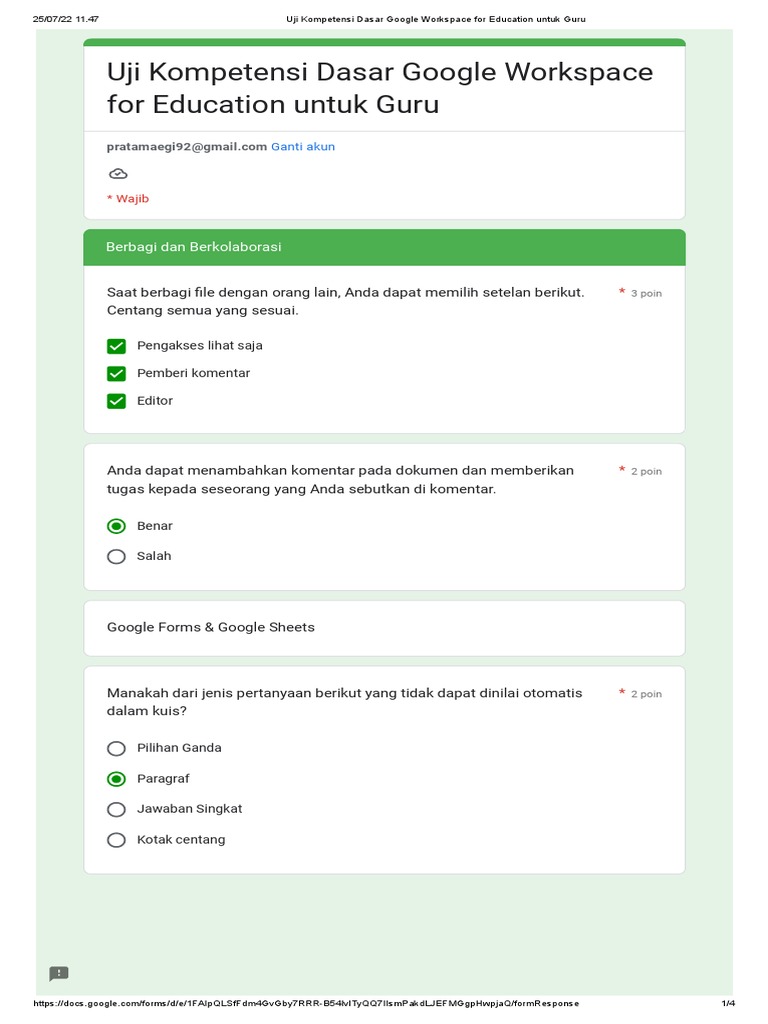 Uji Kompetensi Dasar Google Workspace For Education Untuk Guru 2 | PDF ... Uji Kompetensi Dasar Google Workspace For Education Untuk Guru 2 | PDF ...