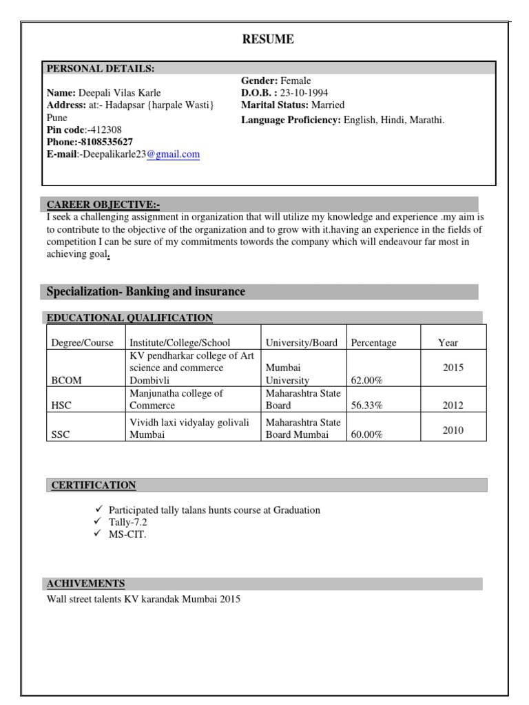 Deepali Resume PDF | PDF | Accounts Payable | Business