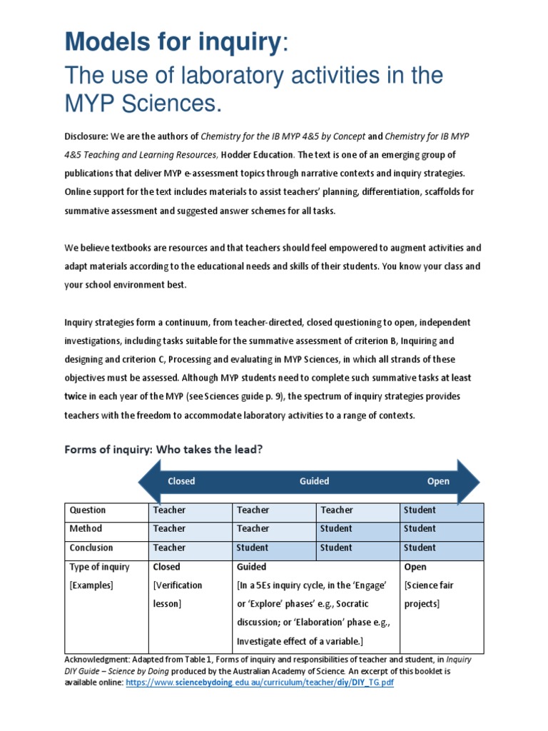 CHEMISTRY RESOURCE-Inquiry Models and The Blue Bottle | Download Free ...