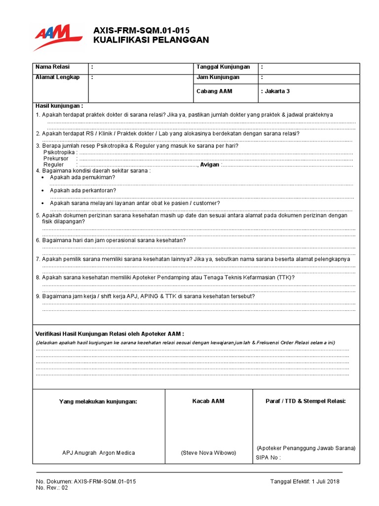 Form Kualifikasi Pelanggan 2022 | PDF