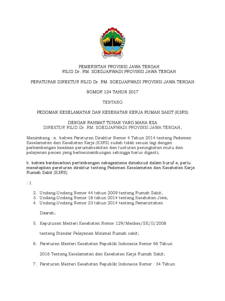 Contoh Pedoman k3rs | PDF