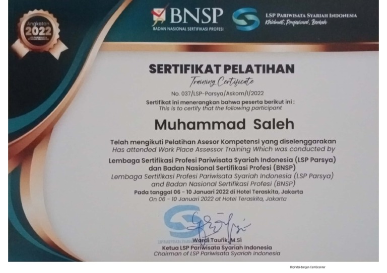 Sertifikat LSP | PDF