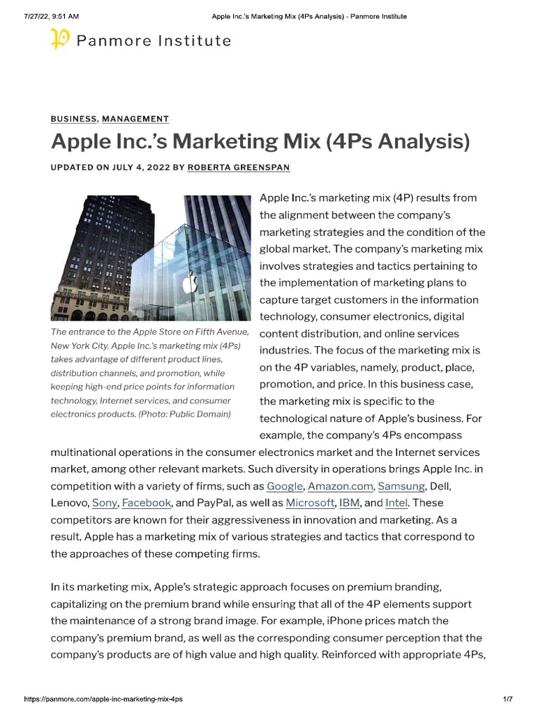 Apple Pricing Strategy Marketting Mix | PDF