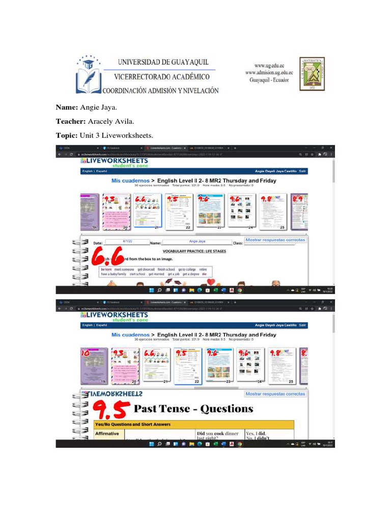 Unit 3 Liveworksheets. | PDF