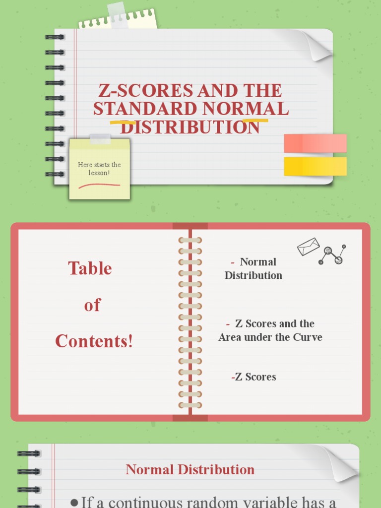 Understanding Z-Scores & Normal Distribution | PDF | Area | Normal ...