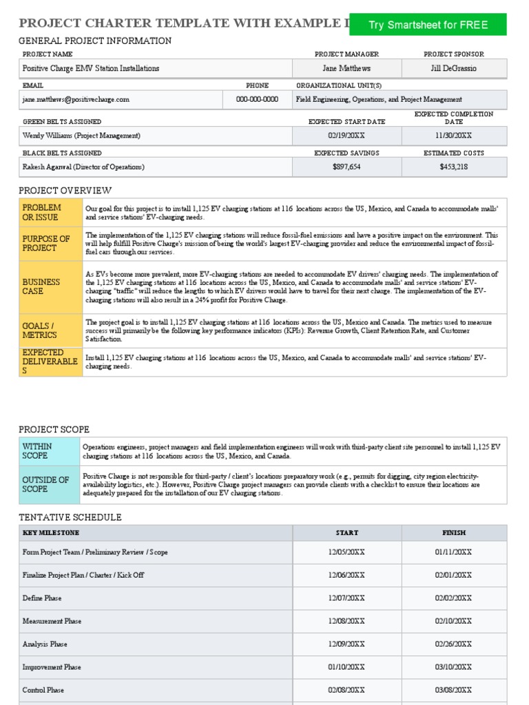 IC Project Charter With Example Data 8556 - WORD | PDF | Project ...