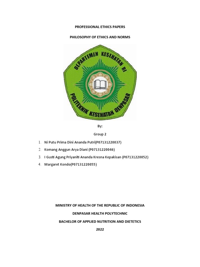 Professional Ethics Papers | PDF | Thought | Morality