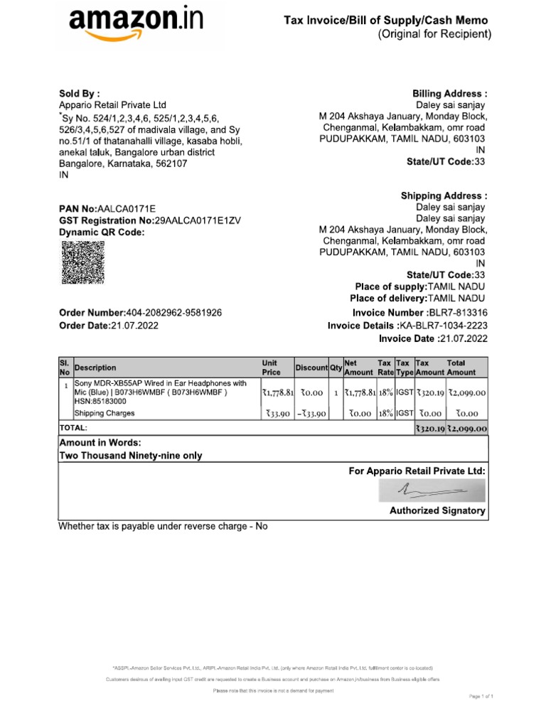 Invoice Headphones | PDF