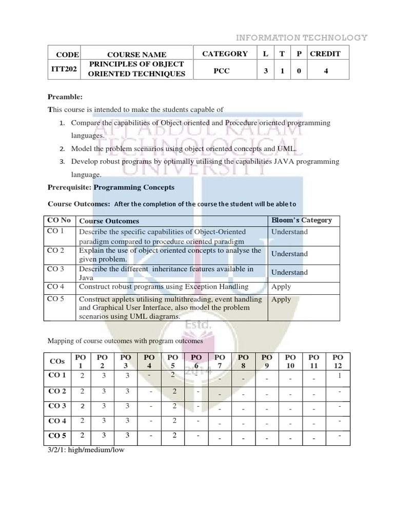 ITT202 - Ktu Qbank | PDF | Class (Computer Programming) | Method (Computer Programming)